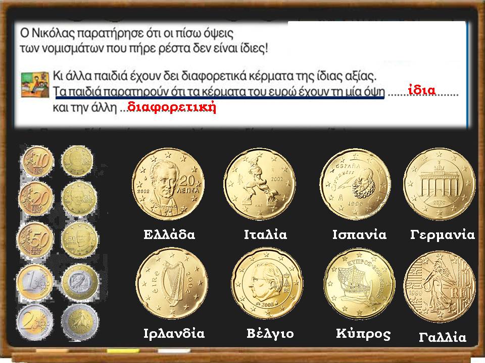 Παίζω και μαθαίνω: ΕΝΟΤΗΤΑ 2 ΓΝΩΡΙΖΩ ΚΑΛΥΤΕΡΑ ΤΑ ΚΕΡΜΑΤΑ ΤΟΥ ΕΥΡΩ