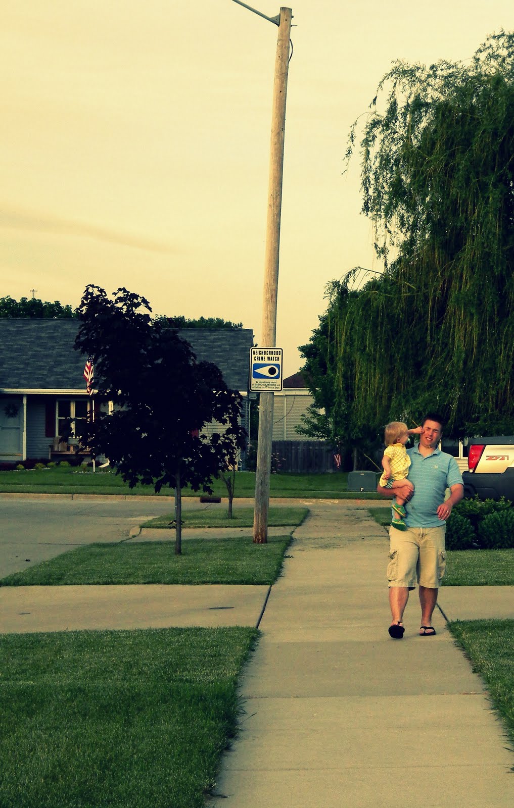 The after dinner walk. We eat like this ONCE A WEEK - I'd like to ...