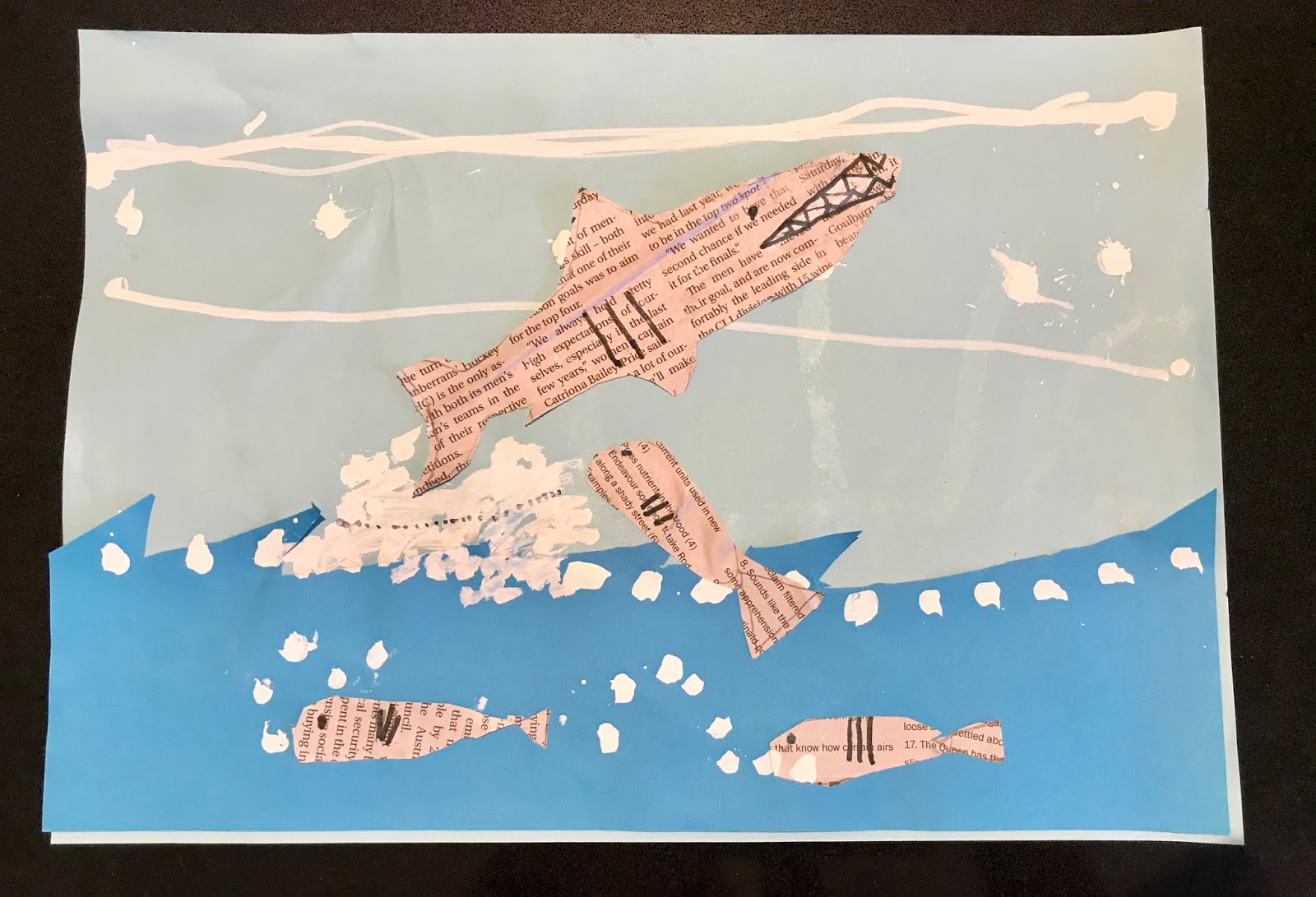Art with Mrs Baker: Ocean Newspaper Collage