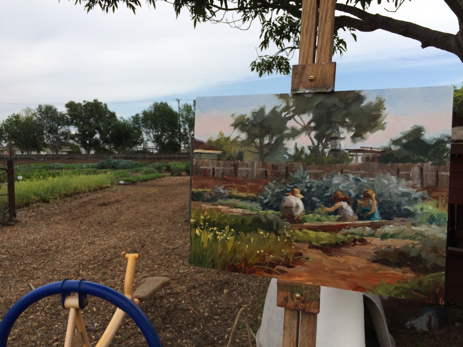 Karen Werner Fine Art: Spring Farm Work -a plein air oil painting at ...