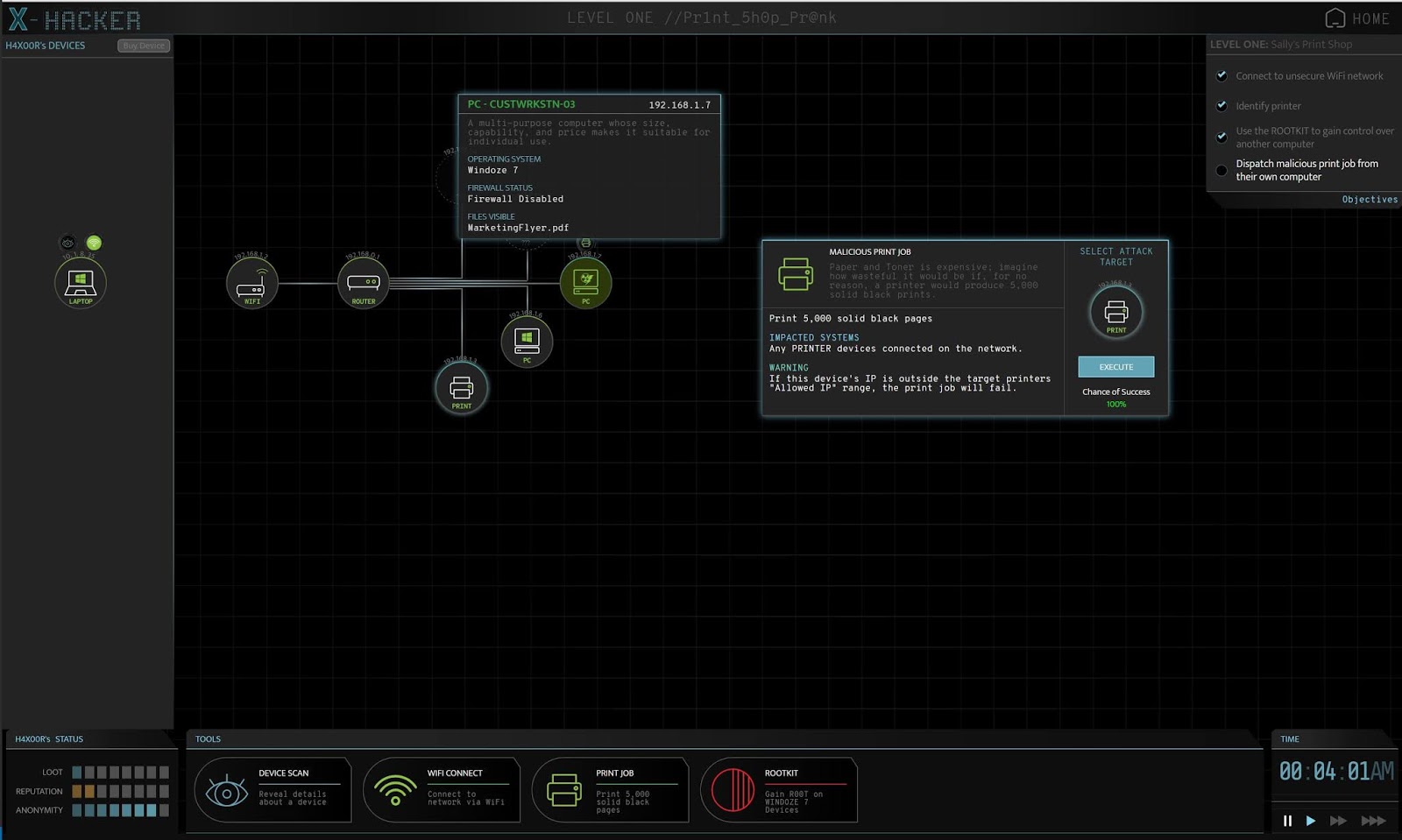 Serious Game To Understand Hacking Workflows