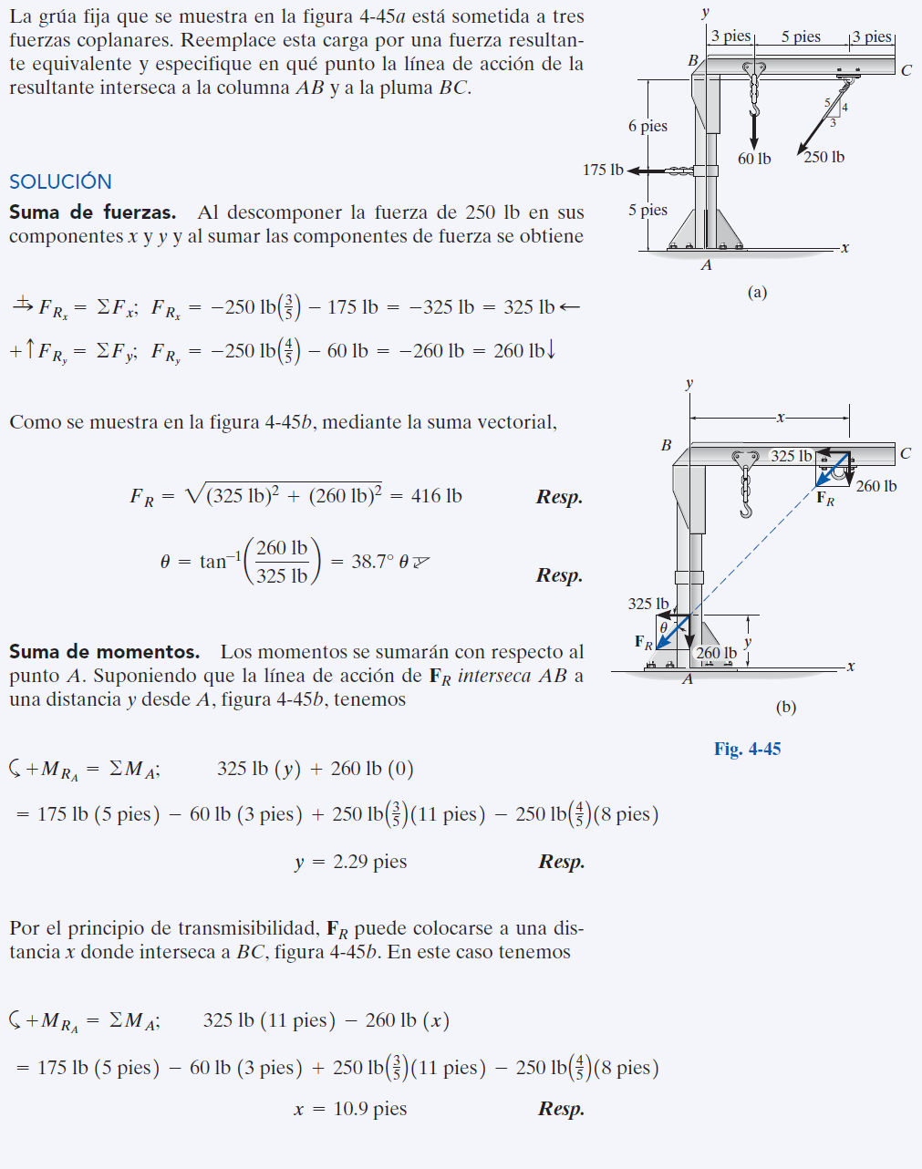 Simplificación adicional de un sistema de fuerza y par - Ejemplo 2 | Ingenieria Mecanica