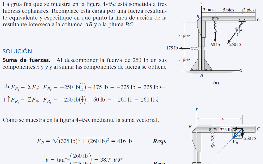 Simplificación adicional de un sistema de fuerza y par - Ejemplo 2 | Ingenieria Mecanica