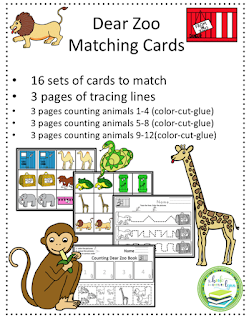 DEAR ZOO MATCHING, COUNTING AND FINE MOTOR ~ Book Units by Lynn