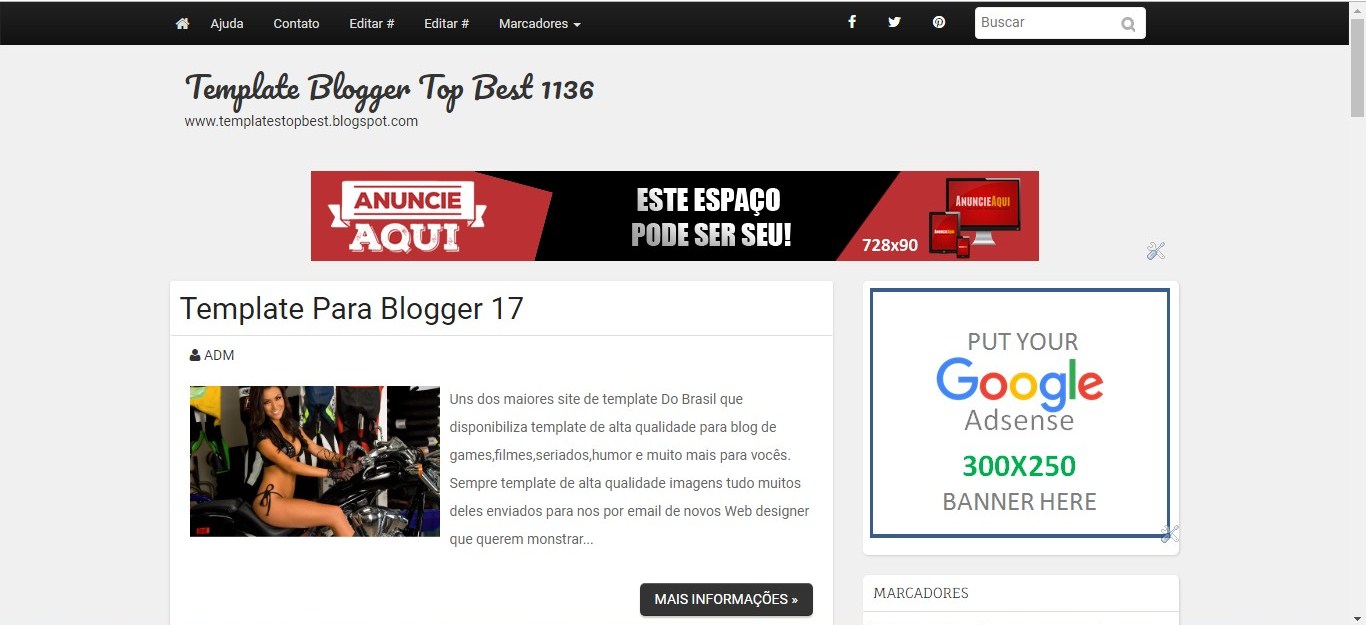 Template para Blog Layout e Temas para Blogger