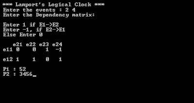 Program of Lamport's Logical Clock in C language.