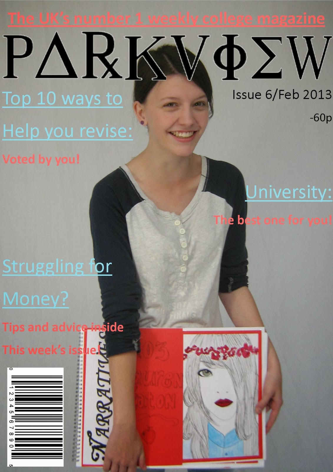 AS coursework 2014: College Magazine Front Cover