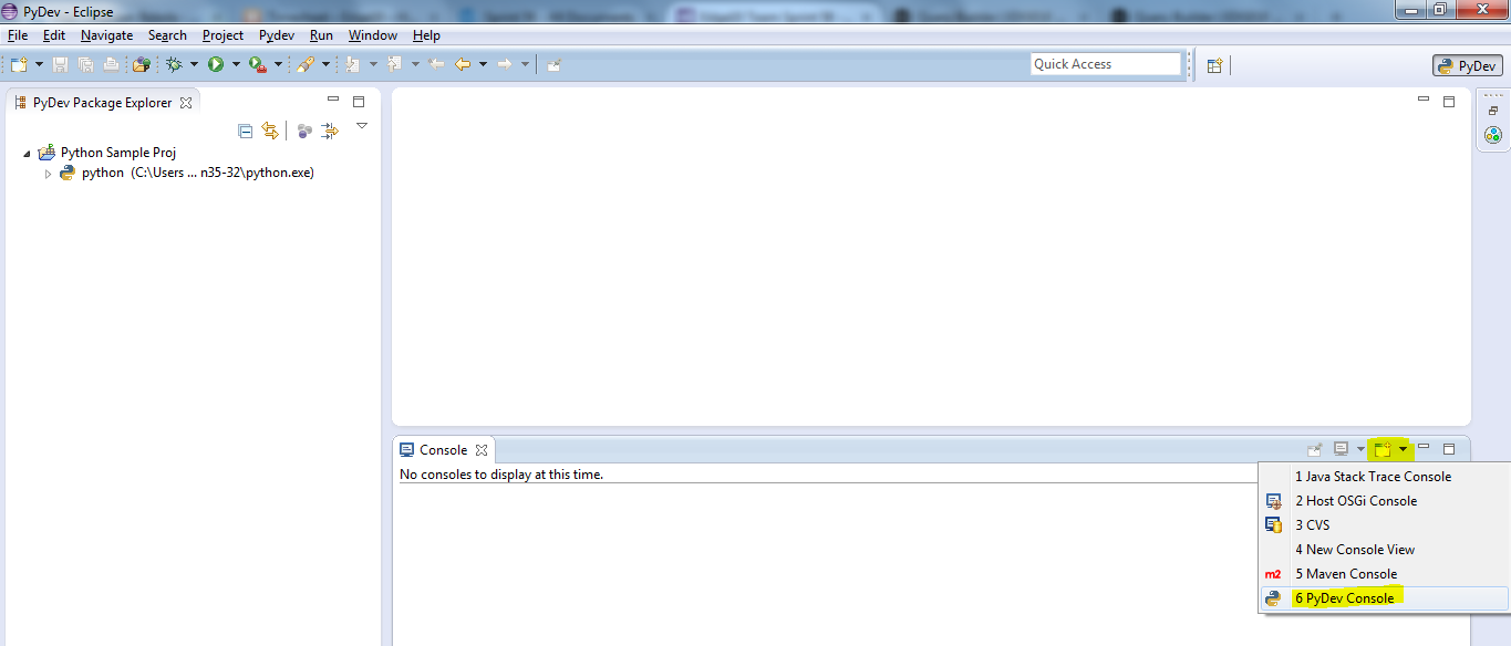 Eclipse IDE - Python Interpreter in Eclipse IDE Console | Automation Home