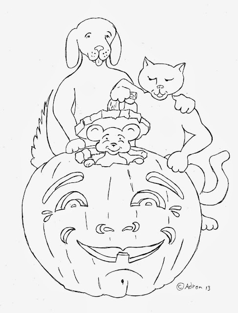 Coloring Pages for Kids by Mr. Adron: Mouse In Pumpkin Coloring Page ...