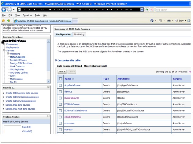 Oracle Soabpelosbbpm How To Create Db Datasource And Jndi Name