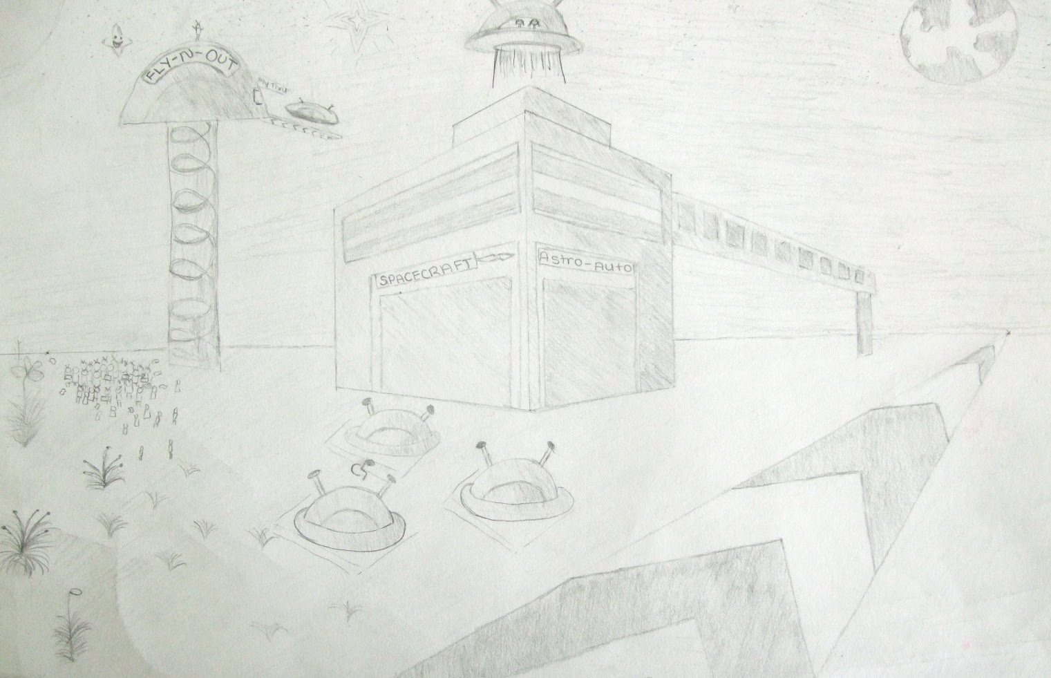 highschoolart: Future City Two Point Perspective Drawing High School Art