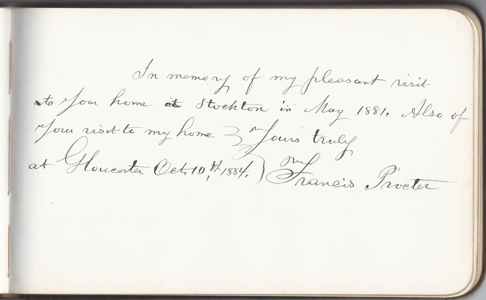 Heirlooms Reunited: 1884 Autograph Album, Presumably of Elizabeth ...