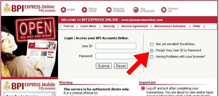The Pinoy Informer: How to Retrieve Your Lost BPIExpressOnline Password ...