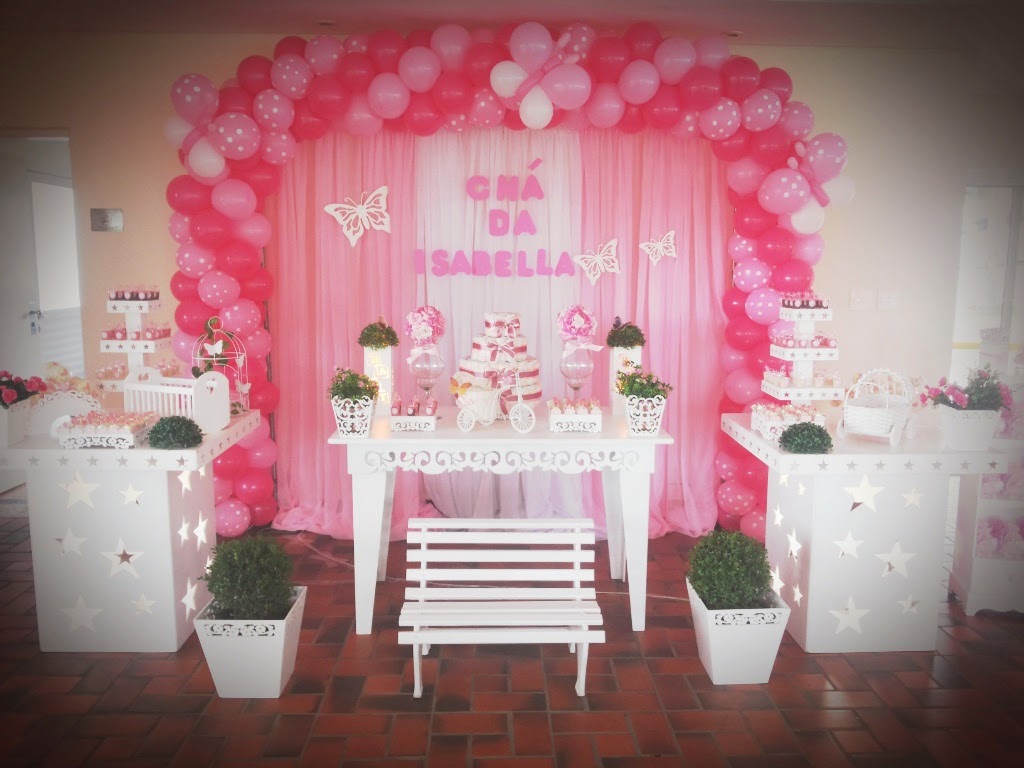Crilê Decorações de Festas Infantis: Chá de Bebê pink e rosa