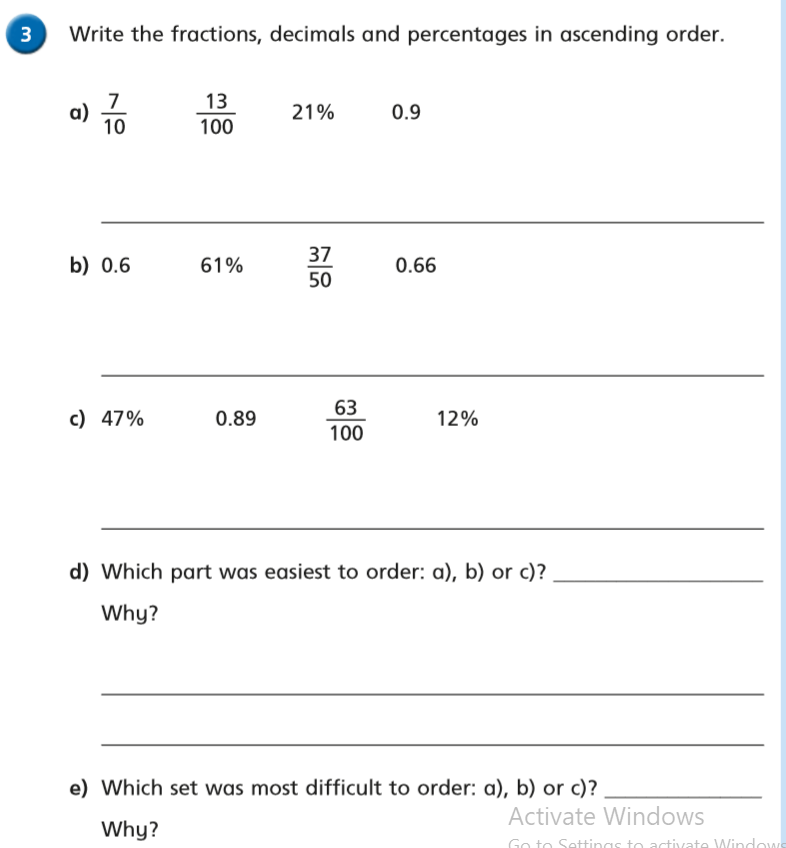 Year 6: Wednesday Maths: Order FDP