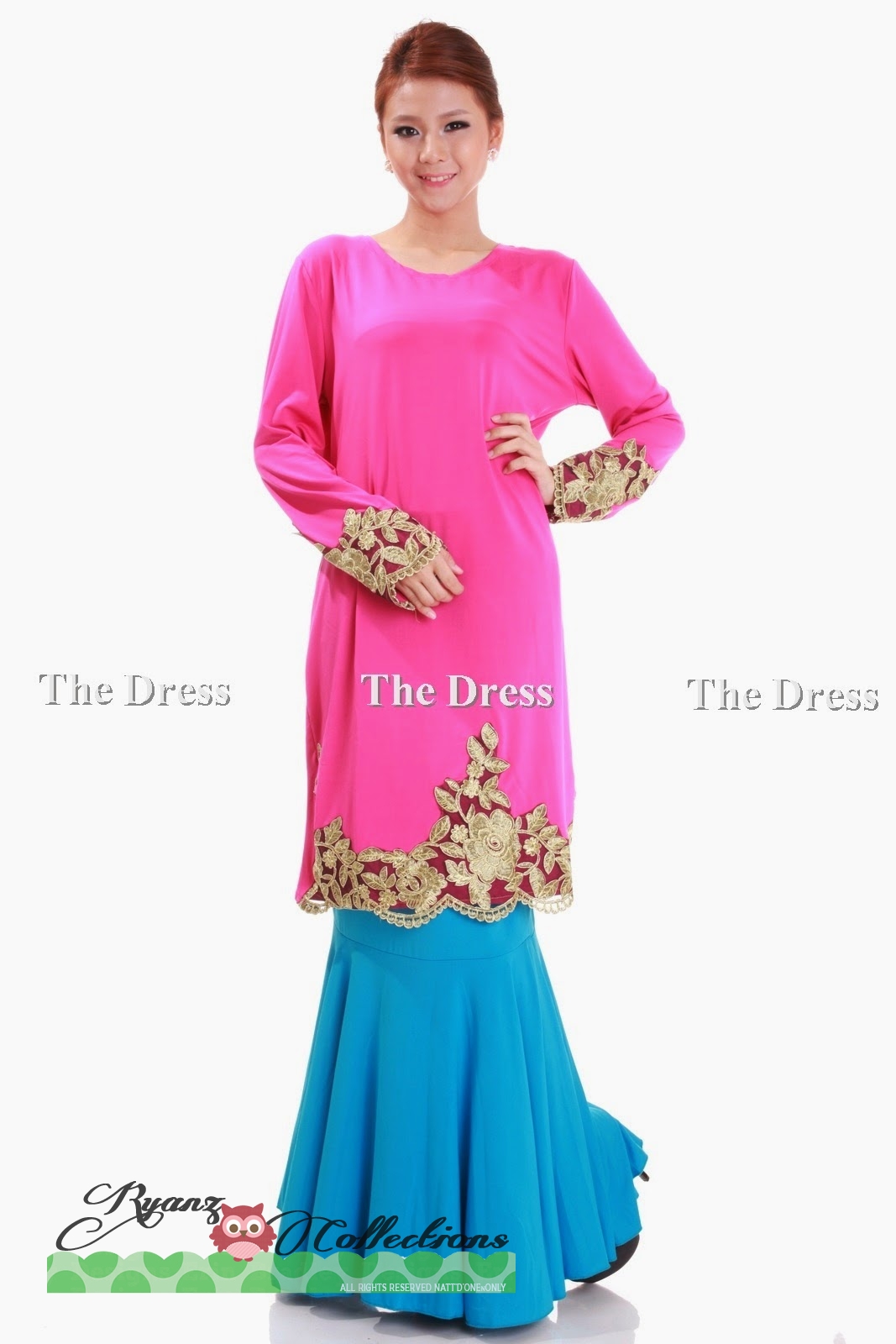 RYANZ COLLECTION: A7307-8 - COLOR BLOCK BAJU KURUNG WITH LACE
