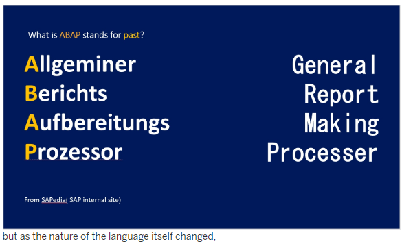 Do you know ABAP as a Programing Language?