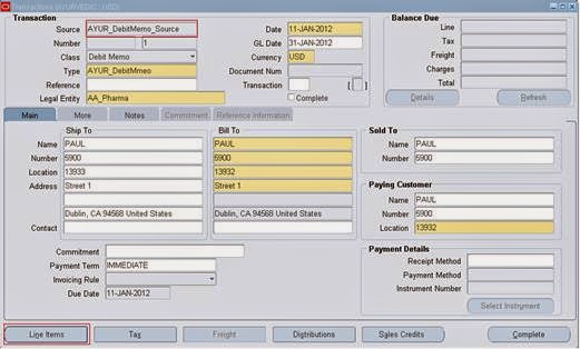 Oracle Applications Credit Memo And Debit Memo In Oracle Receivables