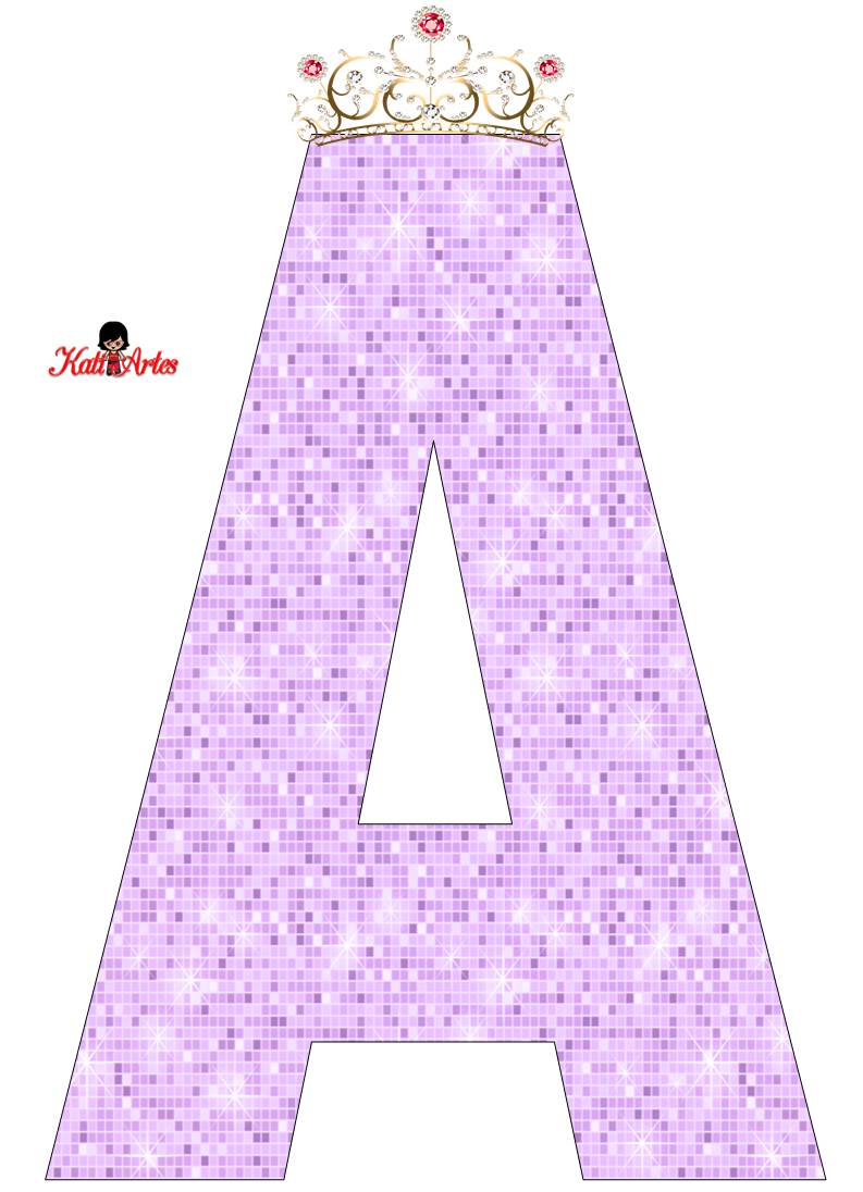 Alfabeto con Corona en Fondo Morado. - Oh my Alfabetos!