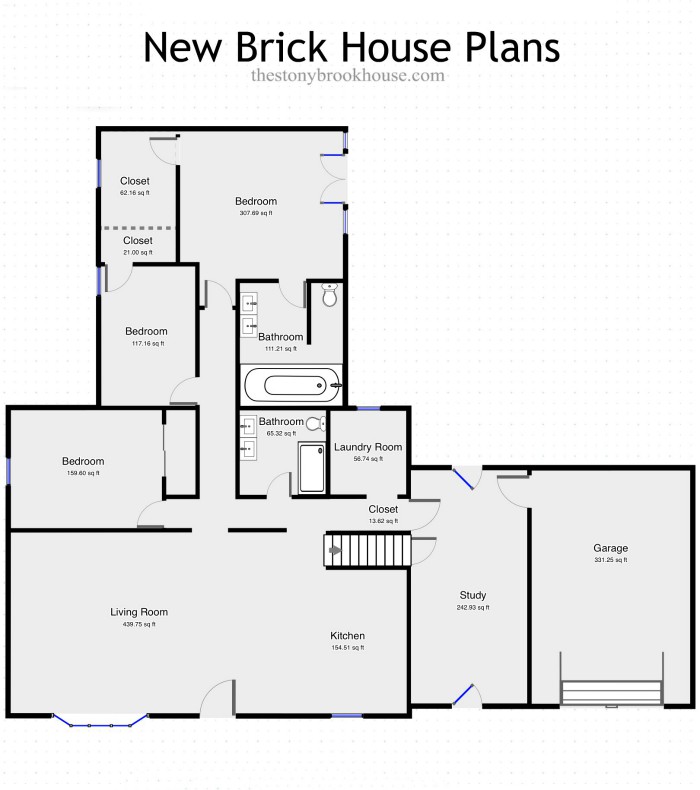 Brick House Plans | The Stonybrook House