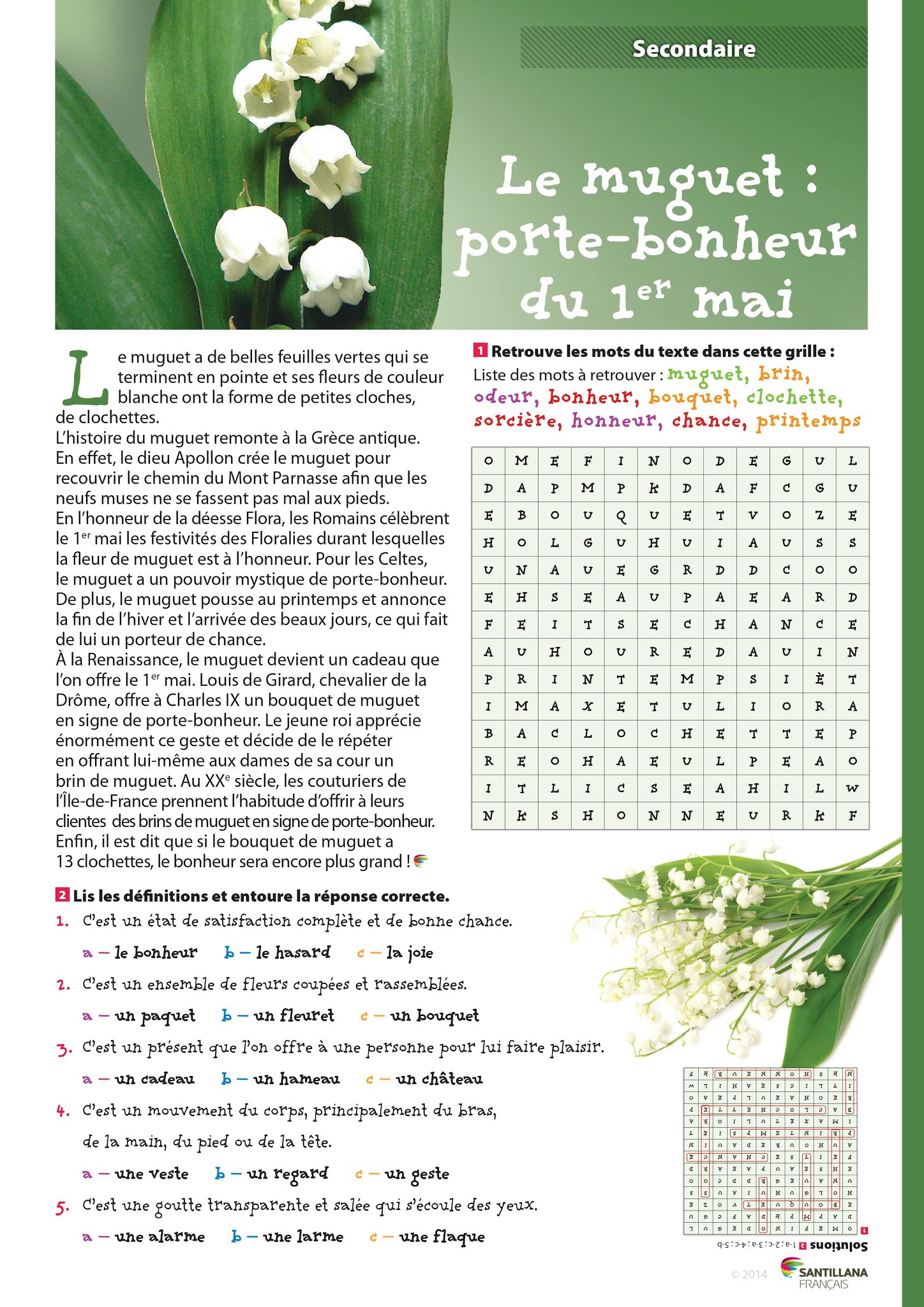 TICs en FLE: 1er mai : Fête du Travail / Fête du Muguet : activités