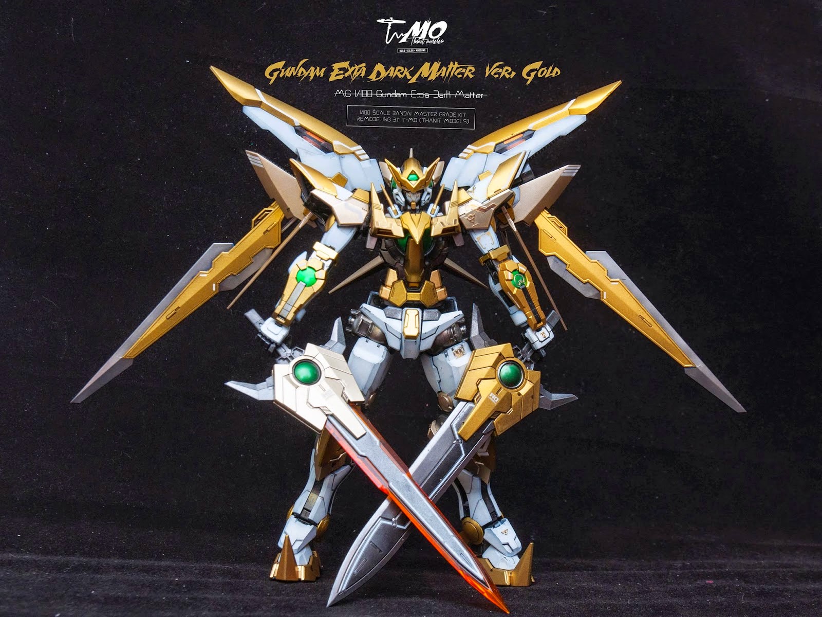 Gundam Family: MG 1/100 Gundam Exia Dark Matter ver.Gold Painted Build