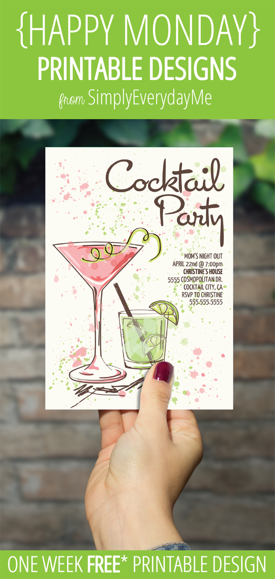 SimplyEverydayMe: {HAPPY MONDAY}... Cocktail Party Invitation...