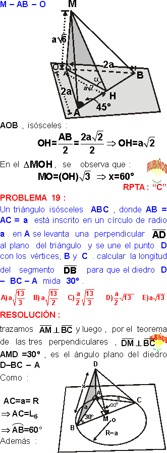 ÁNGULOS EN EL ESPACIO DIEDRO TRIEDRO ÁNGULO POLIEDRO PROBLEMAS ...