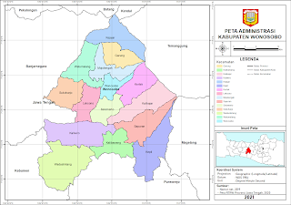 Peta Administrasi Kabupaten Wonosobo, Provinsi Jawa Tengah ~ NeededThing