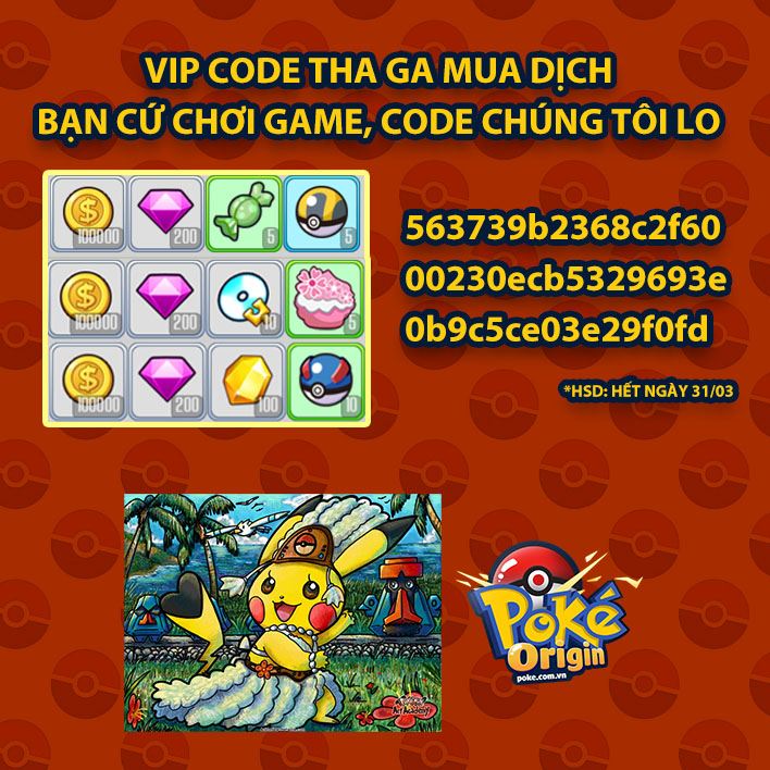 GiftCode qua tang cua game POKE ORIGIN 2020 - thang 3 dot 5 - Thong tin ...