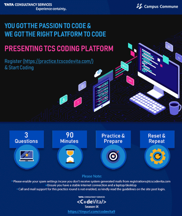 Registrations and Practice Platform | TCS Codevita 9