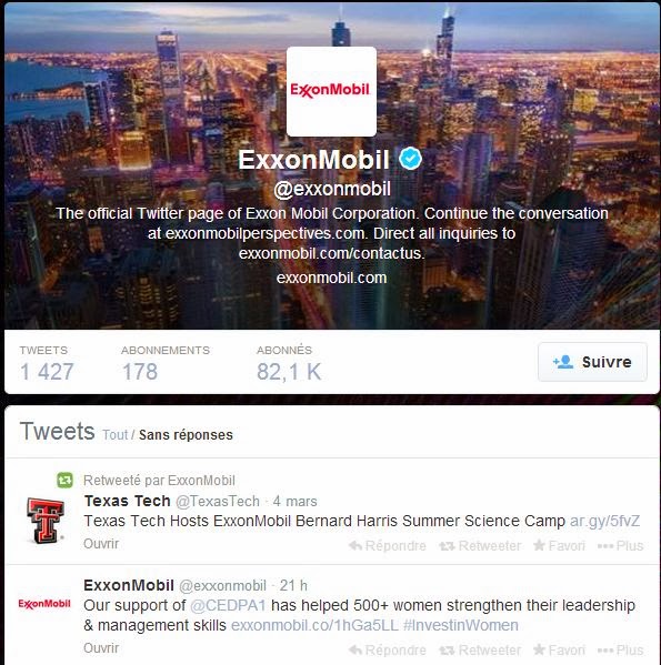 Arielle 's Page: Social Media Monitoring Project- Part I: Exxon Mobile