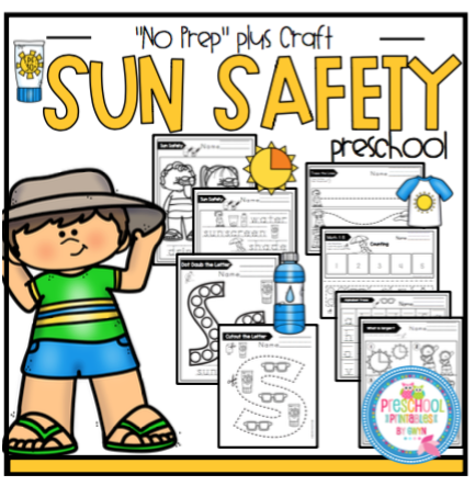 Summer Safety plus Craft "No Prep" ~ Preschool Printables
