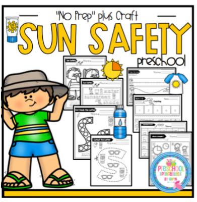 Summer Safety plus Craft "No Prep" ~ Preschool Printables