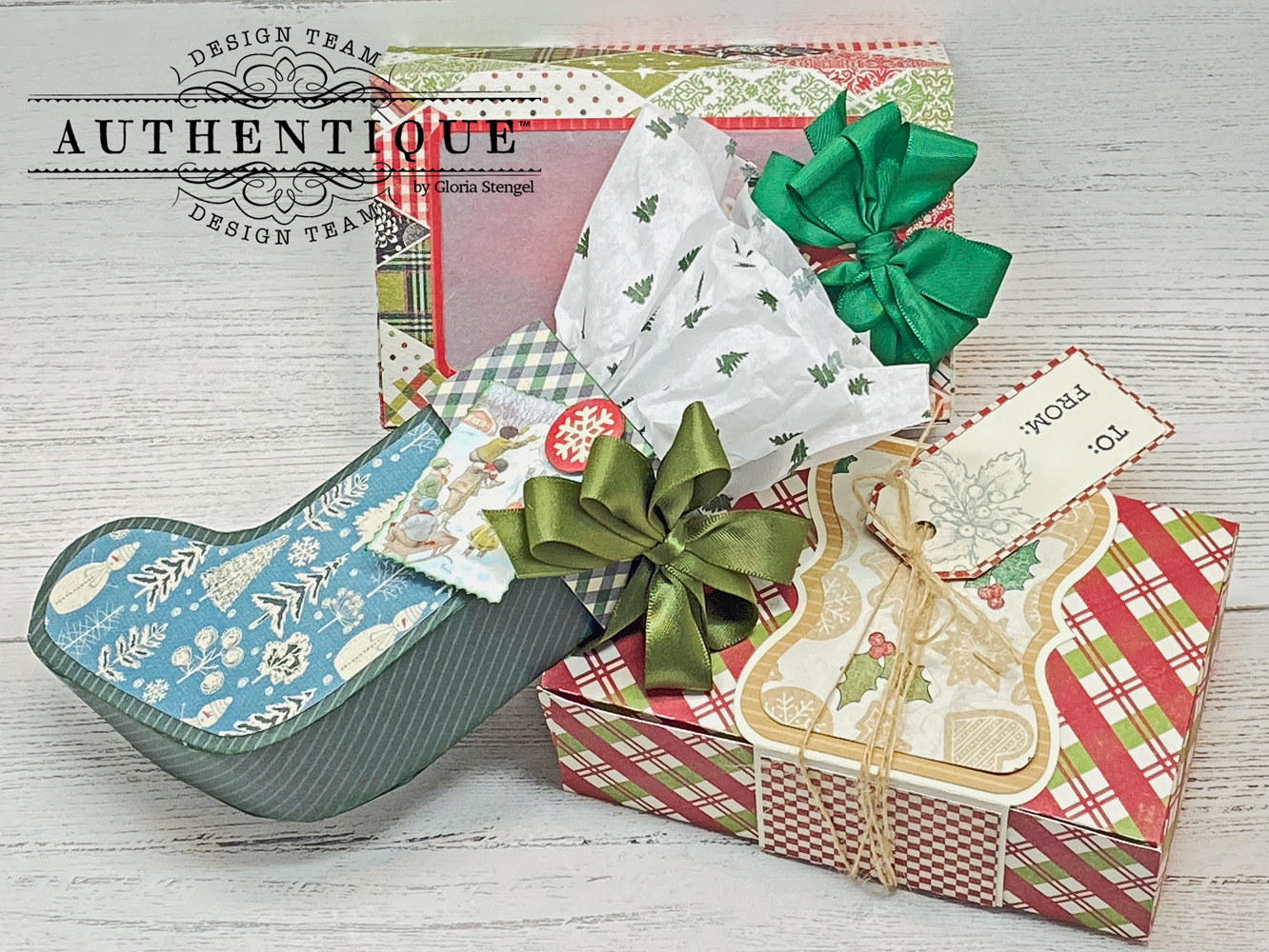Scraps of Life: Trio of Christmas Boxes - Authentique