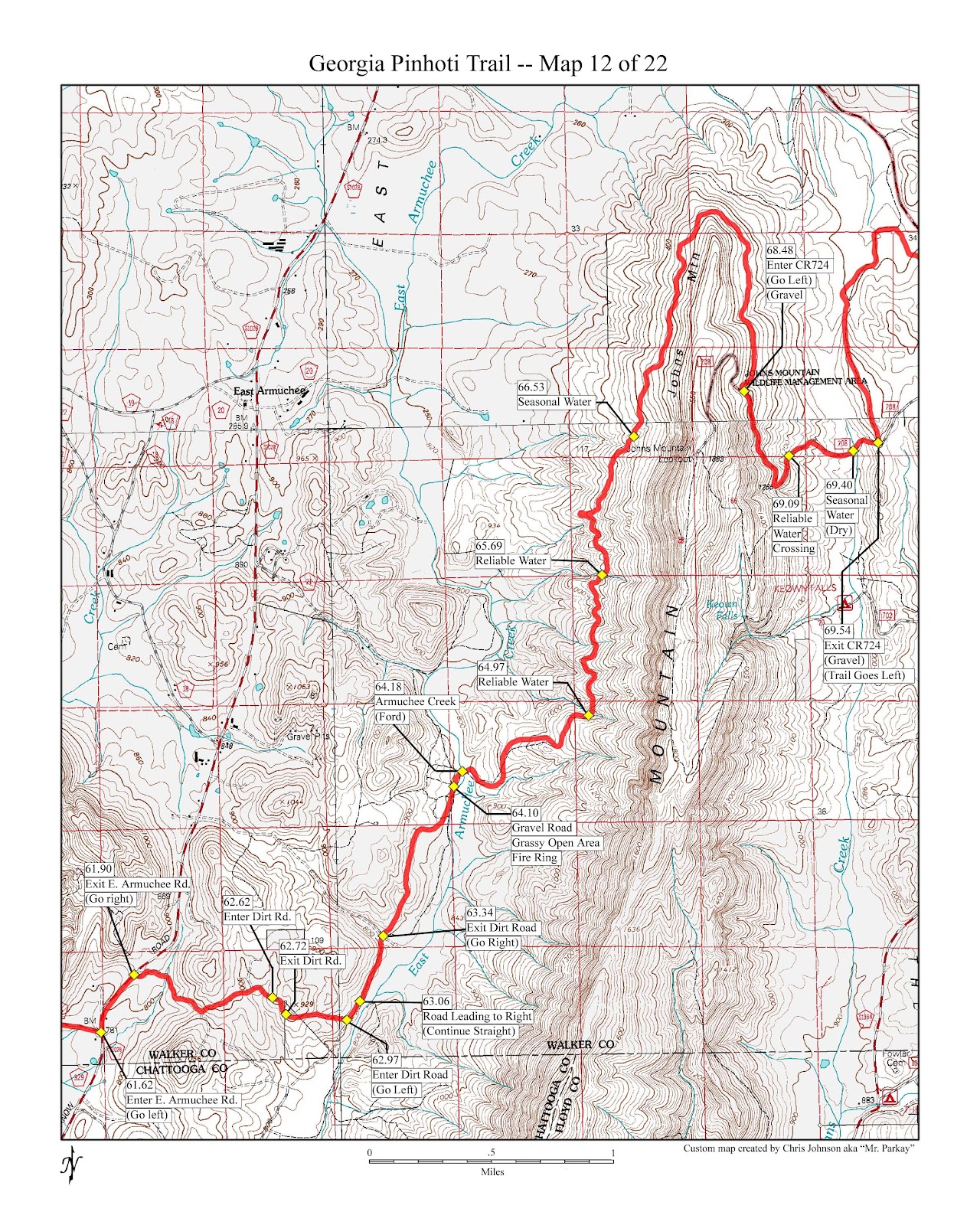 My adventures: Pinhoti trail, maps.