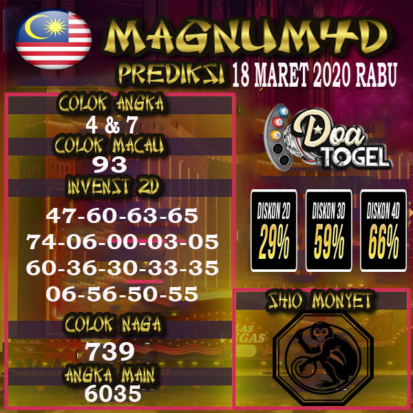 PREDIKSI TOGEL MAGNUM , 18 MARET 2020 RABU | Prediksi Togel