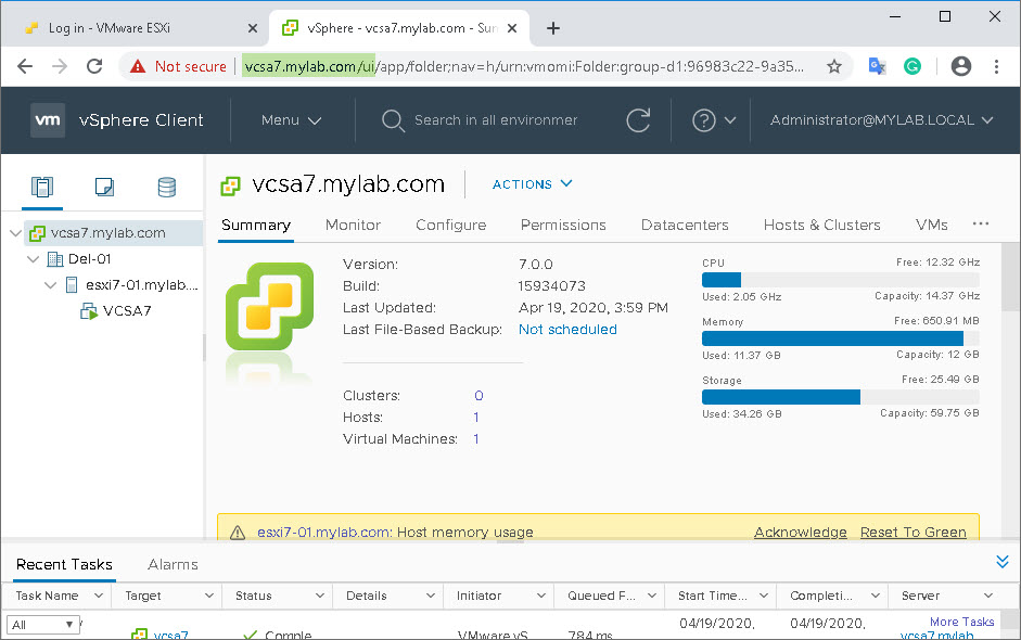 Vcloudnotes Information Sharing Vsphere 7 Lab Nested Deployment Of Vcsa 7 On Vmware Workstation 3337