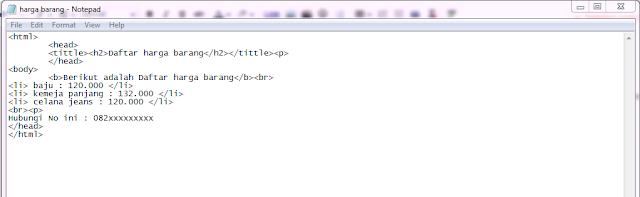 Cara Membuat HTML Bagi Pemula - Berbagi
