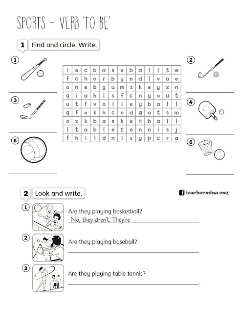 Teachermina: [activity] sports + verb 'to be'