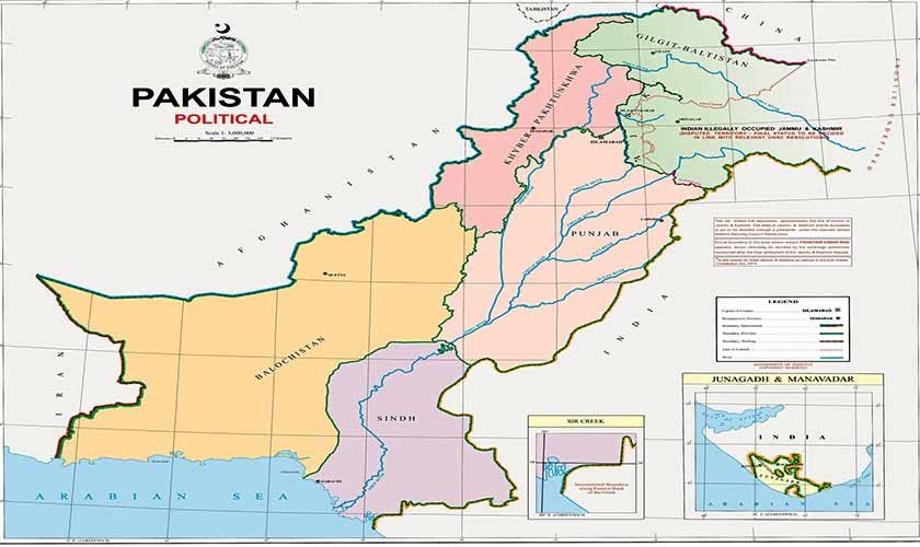 Pakistan Political Map - Pakistan Famed Places