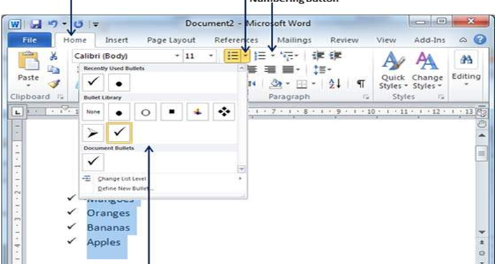 IT (INFORMATION TECHNOLOGY) NOTES: Unit - 4 : Ms-Word List Command