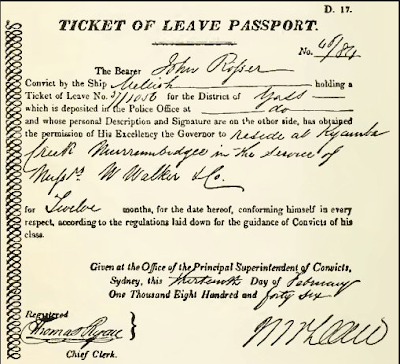 HEADLINES OF OLD: CONVICTS : TICKETS OF LEAVE, CERTIFICATES OF FREEDOM ...
