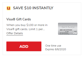 $10 off $100 Visa gift cards at Office Depot/OfficeMax and Safeway/Vons ...