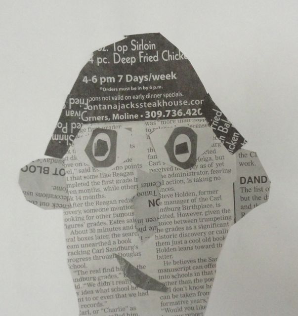Splats, Scraps and Glue Blobs: Newspaper Self-Portrait Collage
