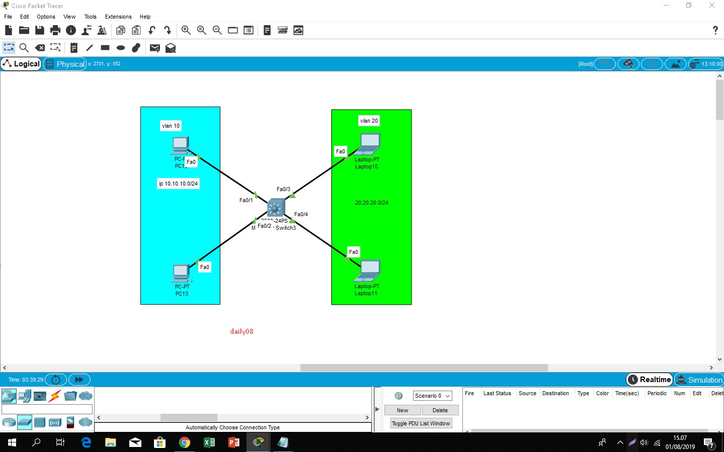 Konfigurasi antar VLAN (IP STATIC) menggunakan SWITCH MULTILAYER CISCO ...