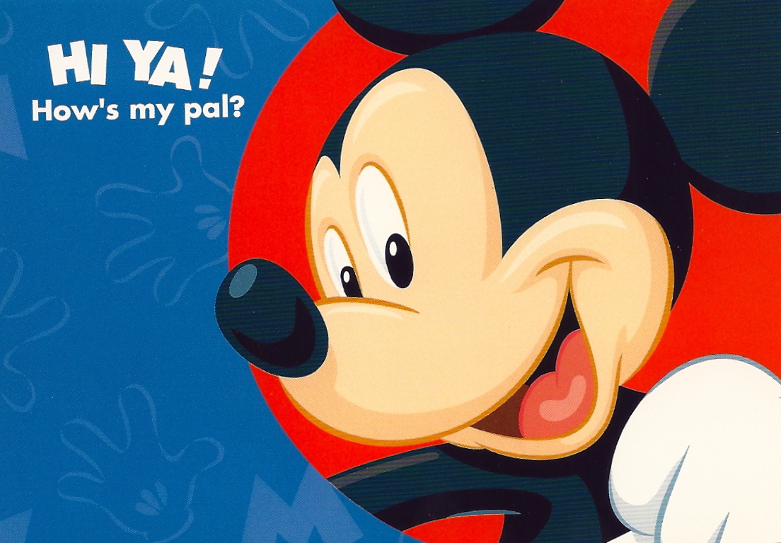My Favorite Disney Postcards: Mickey Mouse - Hi Ya!