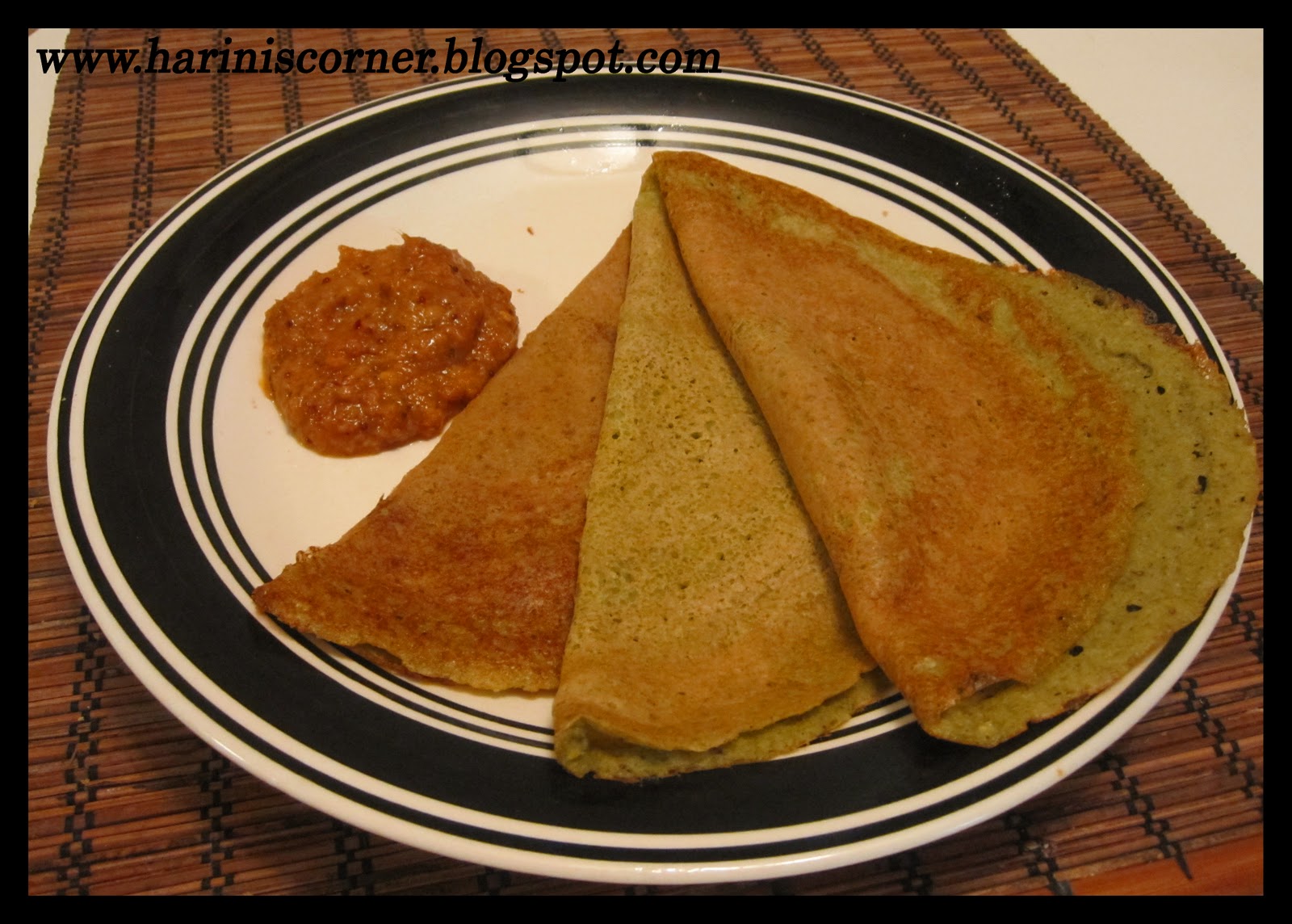 Pesarattu - Green Moong Dhal Dosa