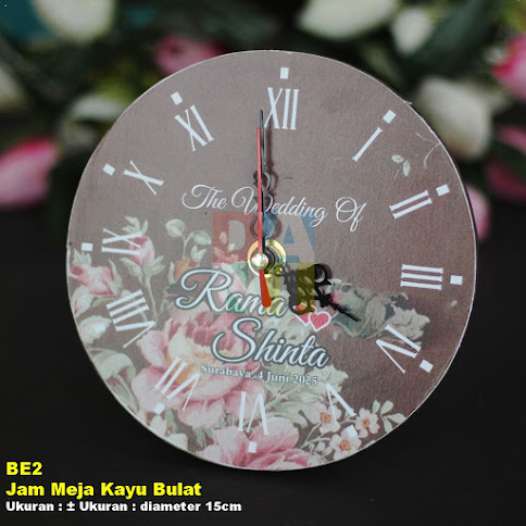 Jam Meja Kayu Bulat | Souvenir Pernikahan