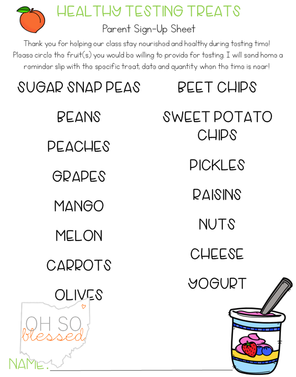 Tami Teaches: Healthy Testing Treats